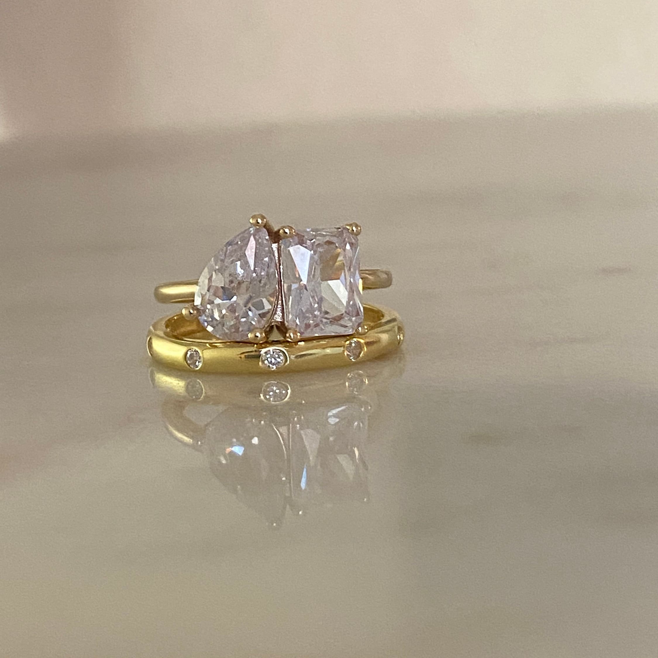 Purity Ring Stack, Elegant Double Stone and Precious in His Sight Puri ...